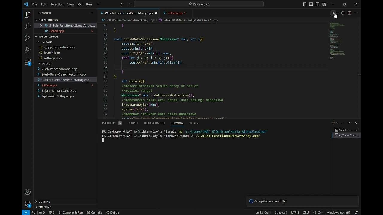 Functioned Struct Array - Kayla - YouTube