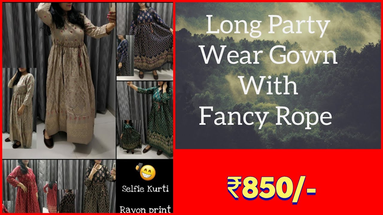 LONG PARTY WEAR GOWN WITH FANCY ROPE| LATEST GOWN |NEW COLLECTION 2020 ...