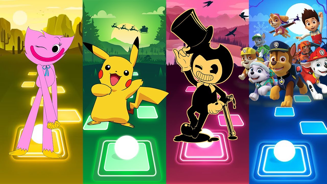 Pikachu vs Bendy vs Kissy Missy vs Paw Patrol Team Tiles Hop EDM Rush ...