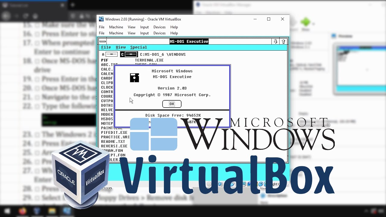 Running a Windows 2 VM in Virtualbox - YouTube