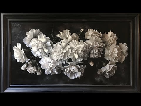 Vintage White Carnations Painting | 4K Frame TV Art | TV wallpaper Art | TV Screensaver Art | 2Hrs