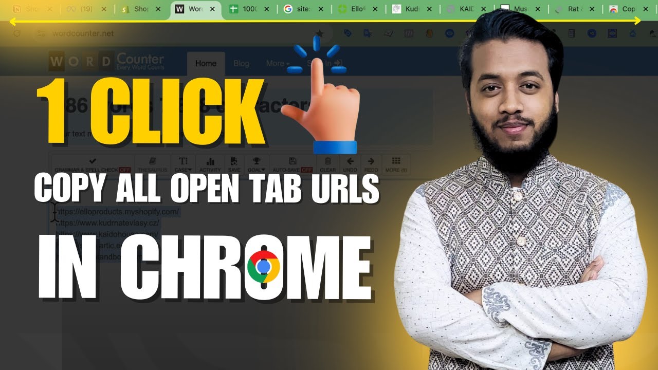 How to Copy URLs of All Open Tabs in Google Chrome - YouTube