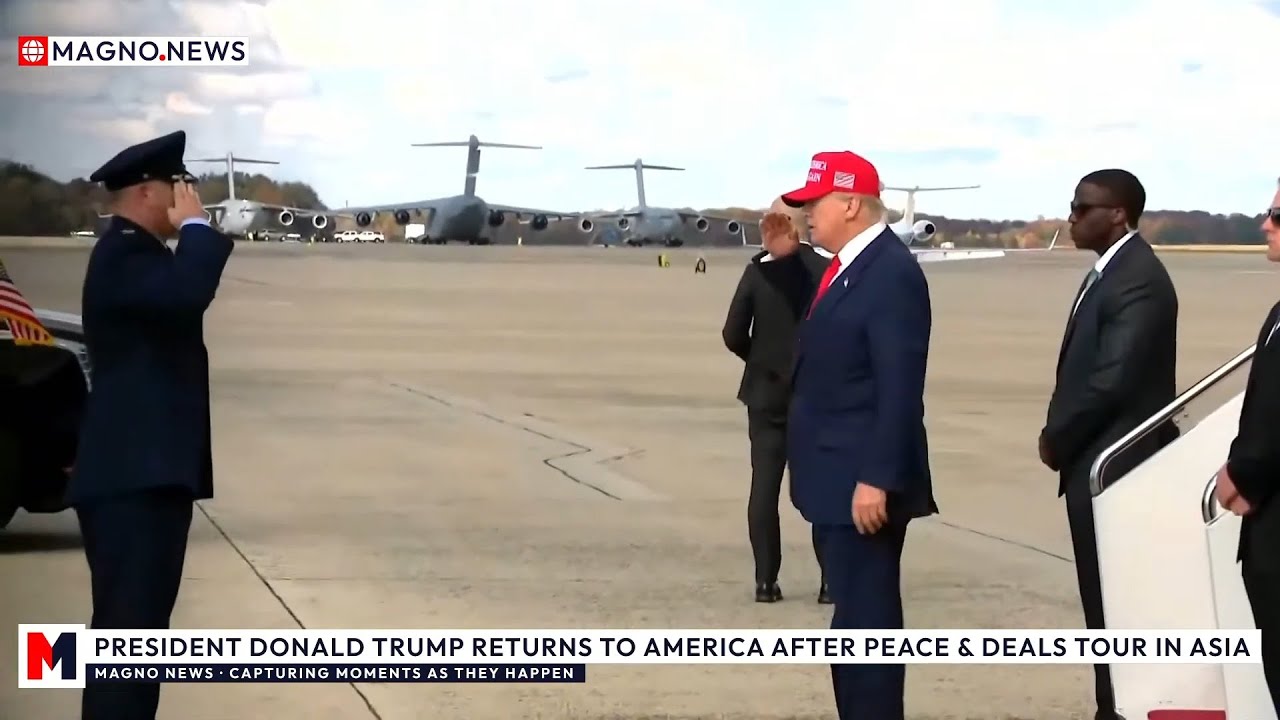 🇺🇸 President Donald Trump Returns to America after Historic Peace ...