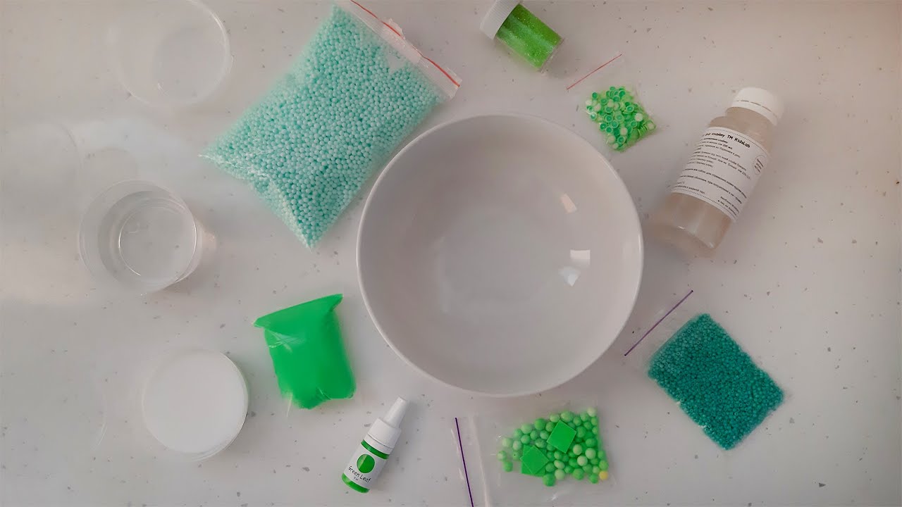 Making Green Lime Crunchy Slime ! Crunchy slime | Most Satisfying Slime ...