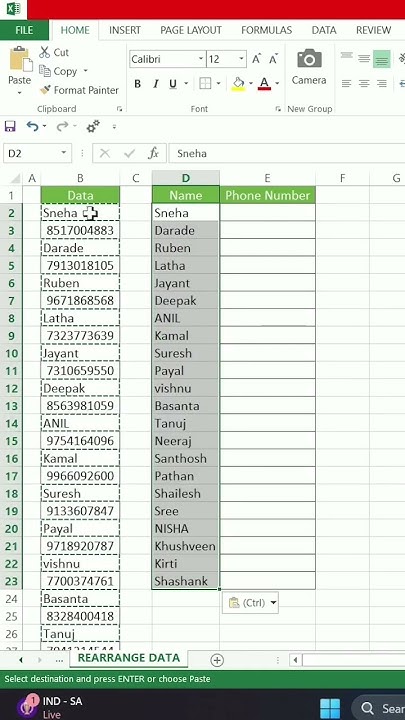 🙏excel In This Video I Will Show You The Best Way To Rearrange Data In Excel Excel Exceltech