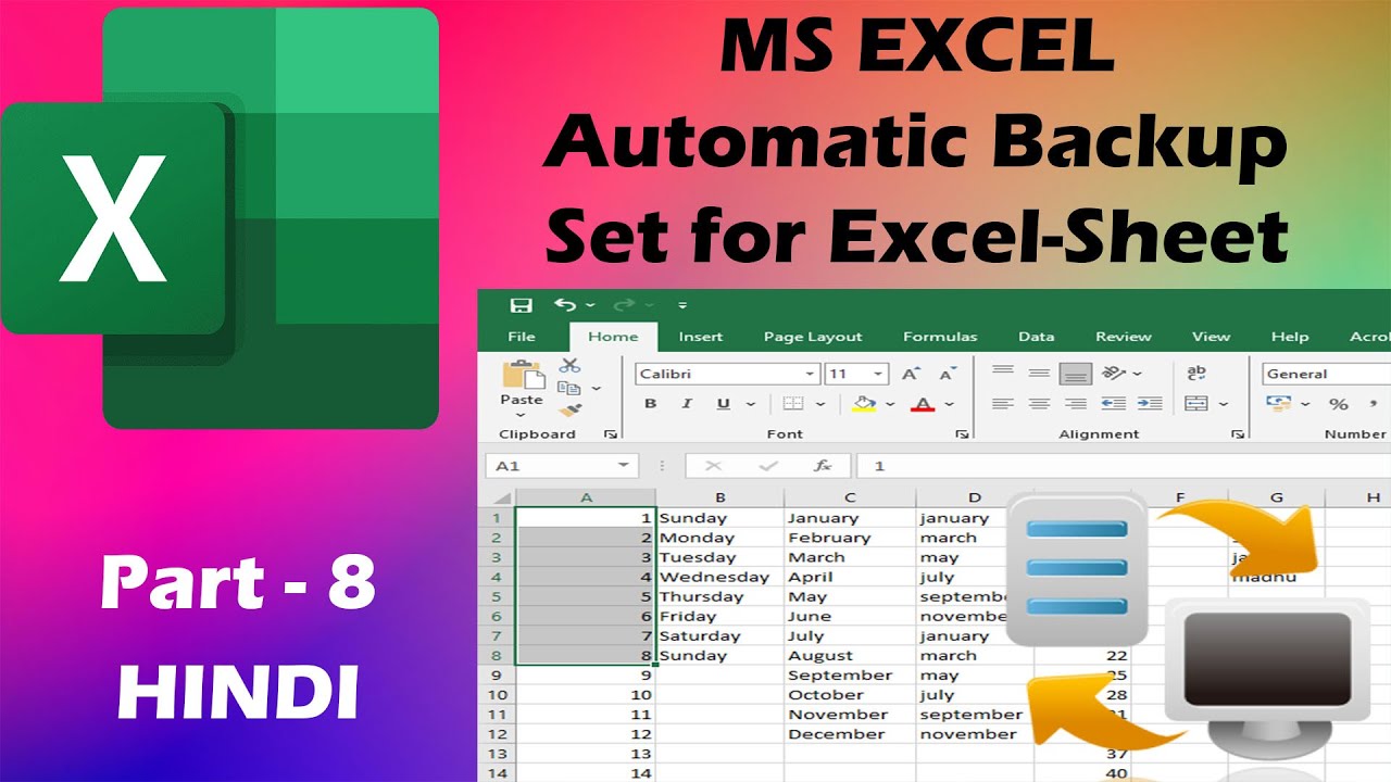 MS Excel Part-8 || Excel Auto Backup Set || MS Excel Tutorial For ...