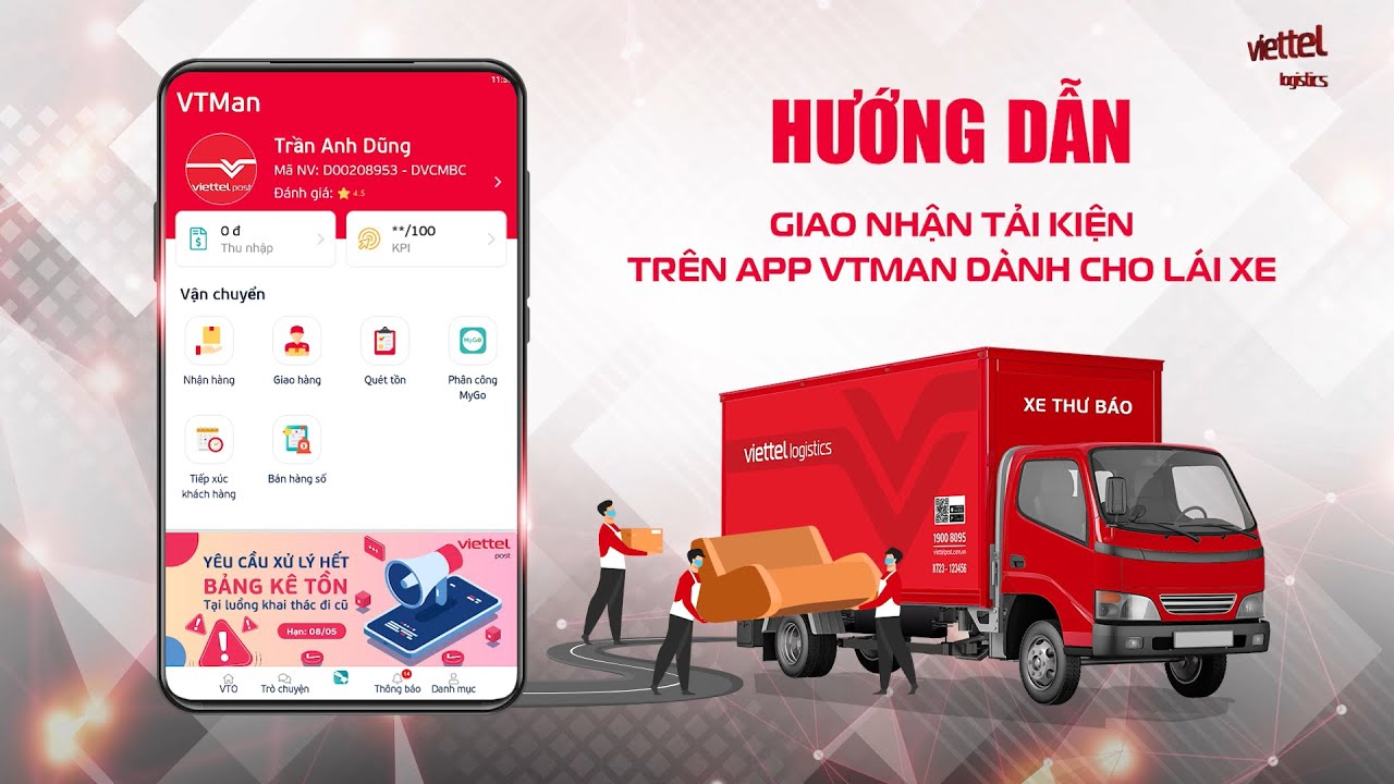Hướng dẫn giao nhận tải kiện bằng VTMan cho lái xe - YouTube