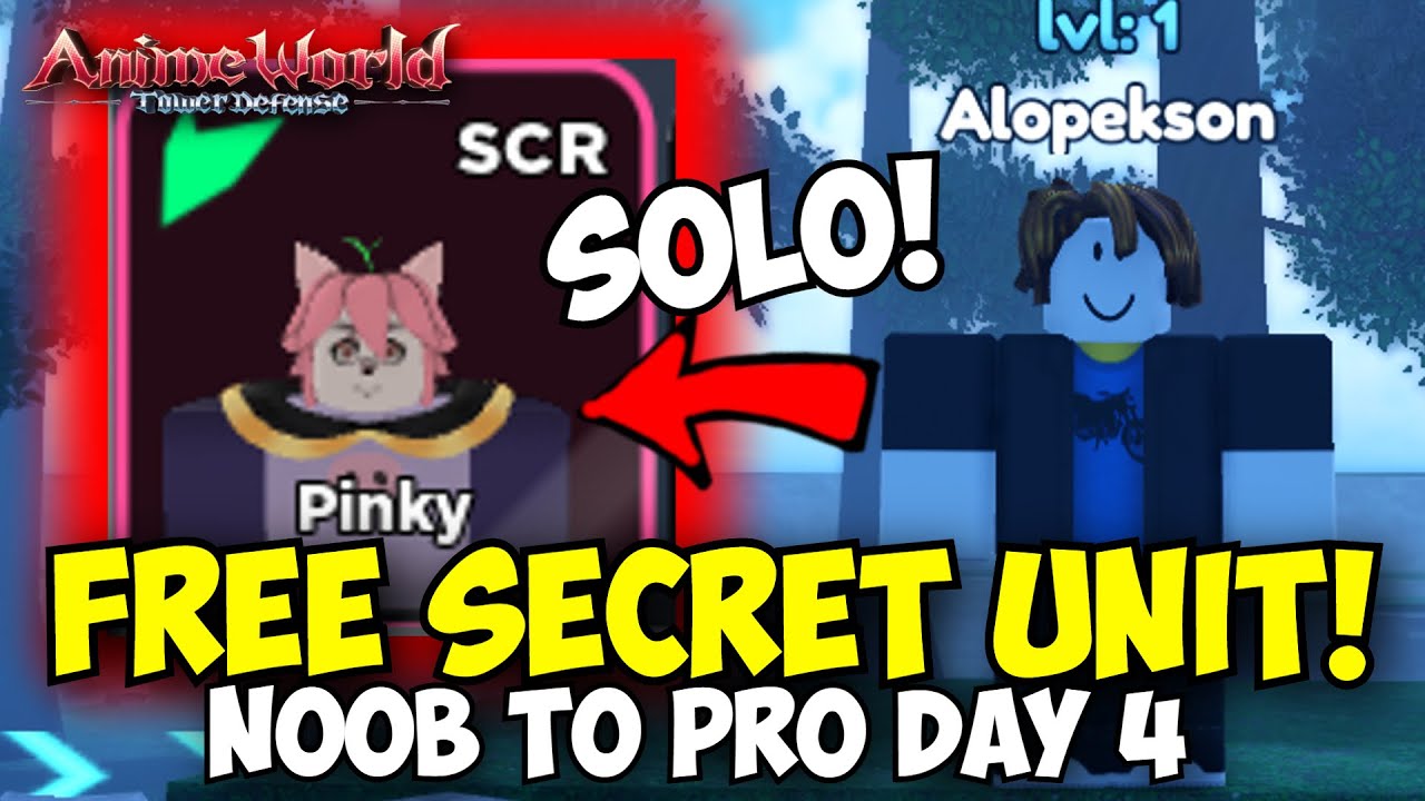 Free Secret Unit + Solo Pinky Raid! | AWTD Noob To Pro Day 4! - YouTube