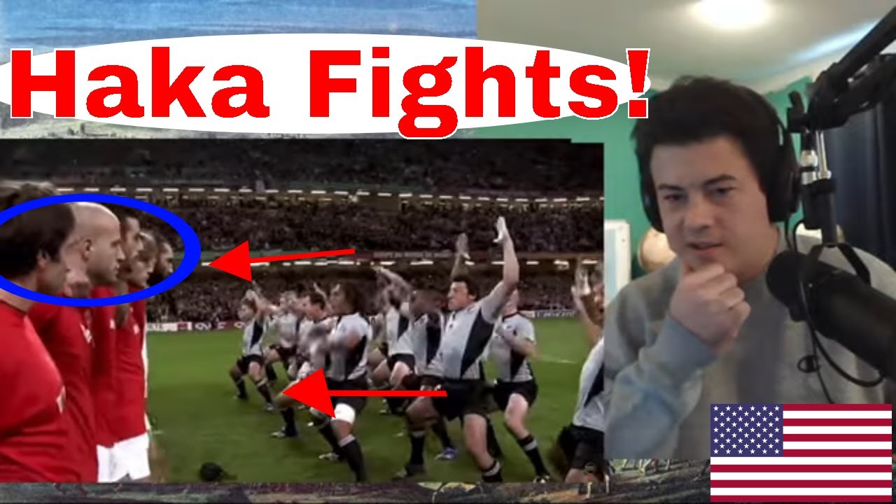 American Reacts TEMPLATE - HAKA RESPONSES AND FIGHTS - YouTube
