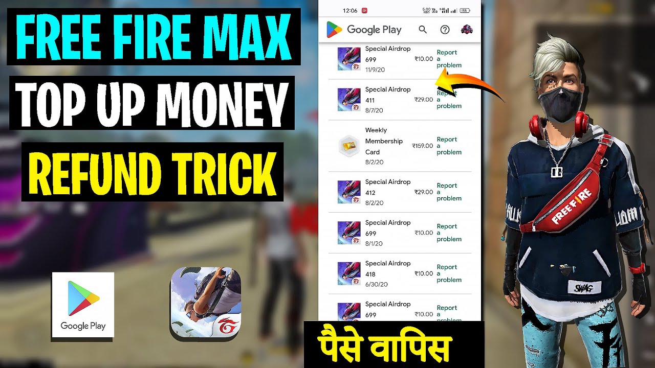 Free fire max top up money refund | How to get return free fire top up ...