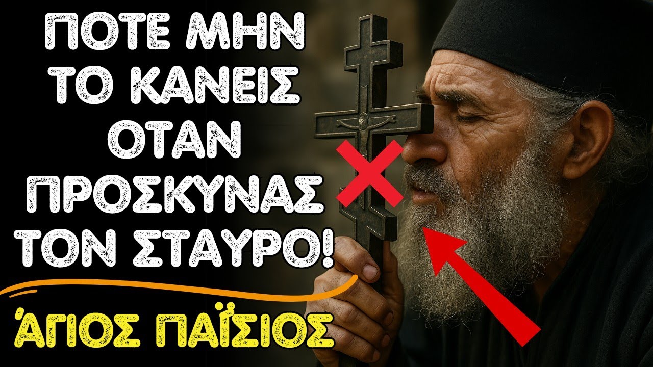 ⚠️ Άγιος Παΐσιος προειδοποιεί: ΜΗΝ το κάνεις όταν προσκυνάς τον Σταυρό ...