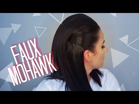 Faux Sleek Mohawk Hair Tutorial | glambyyessie - YouTube