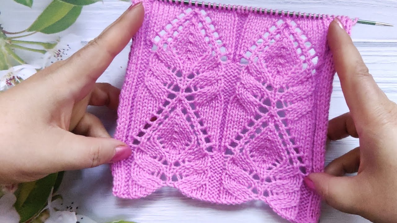 Lace Leaf Stitch | Ajour-Blattmuster stricken | Punto Foglie Traforate ...