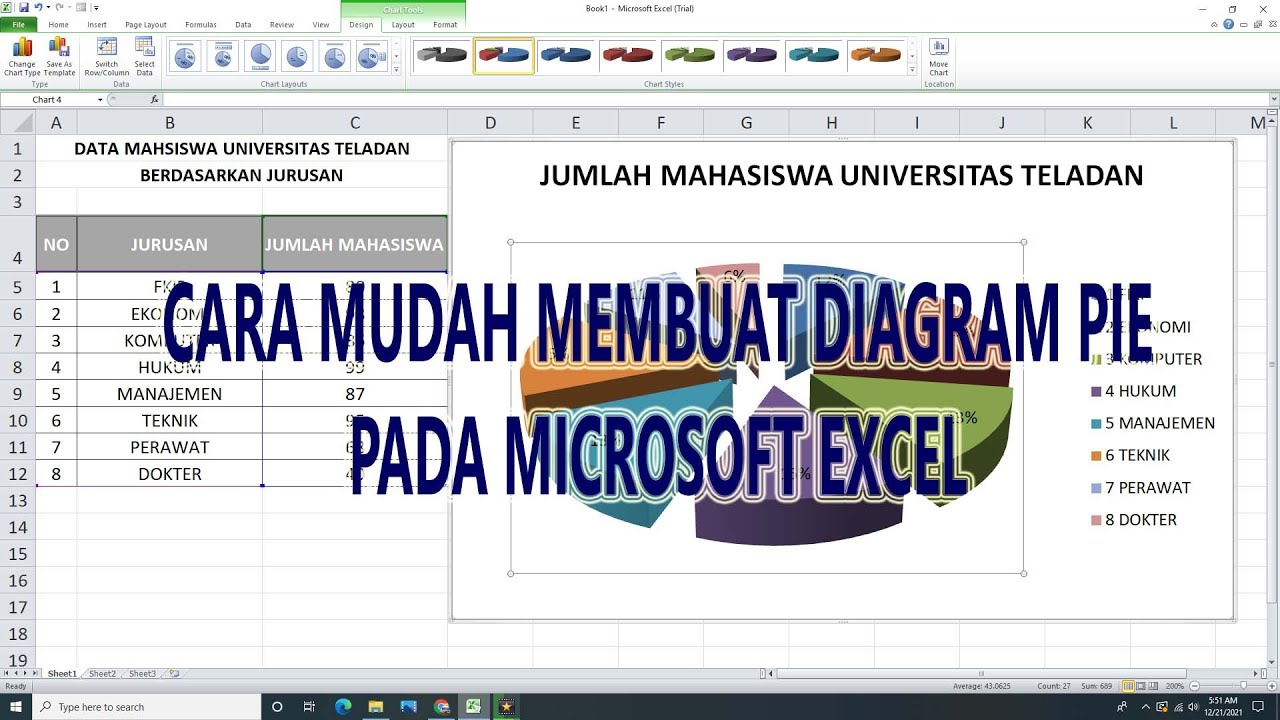 Buat Diagram untuk Tabel Pada Excel Dengan Mudah di Excel - YouTube