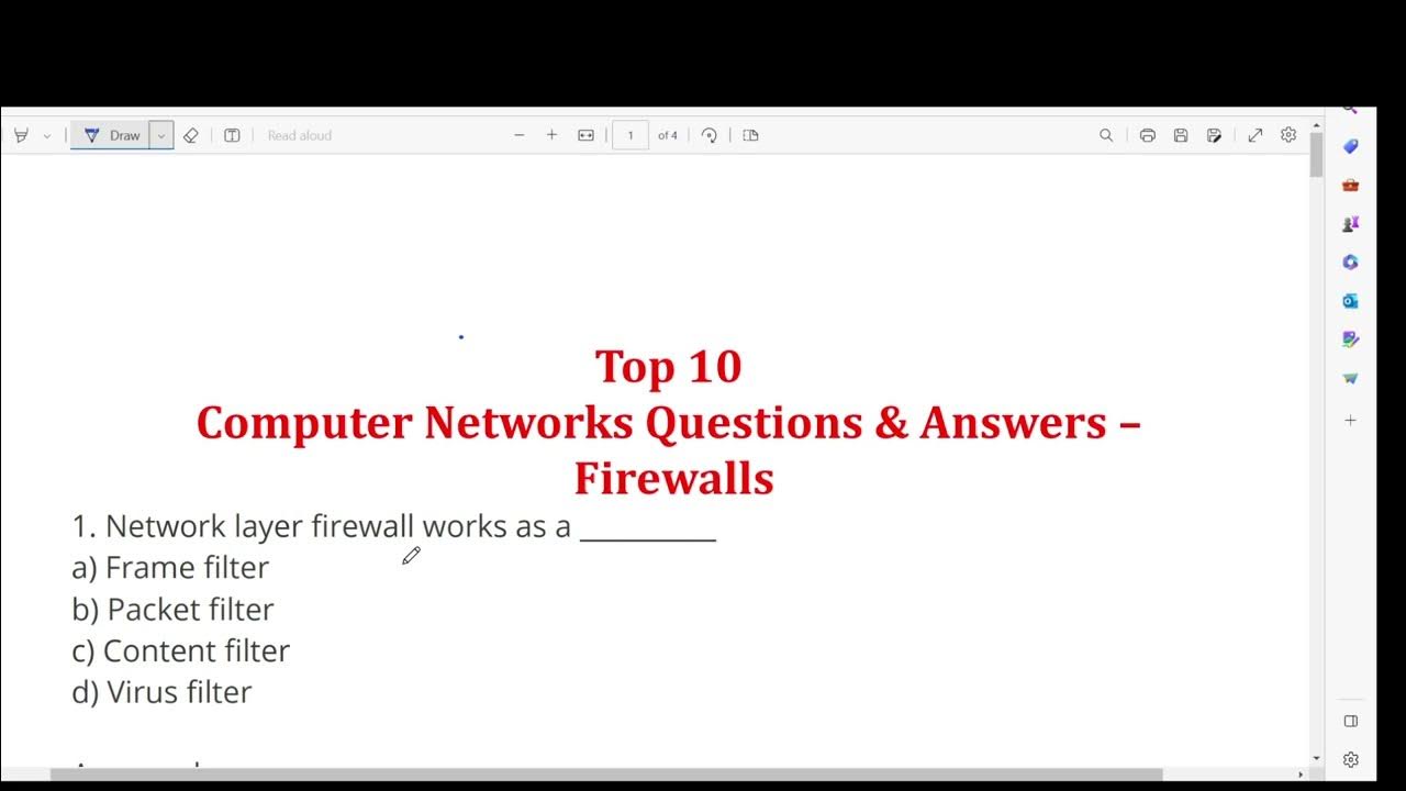 Firewalls - Computer Networks Questions & Answers MCQ - YouTube