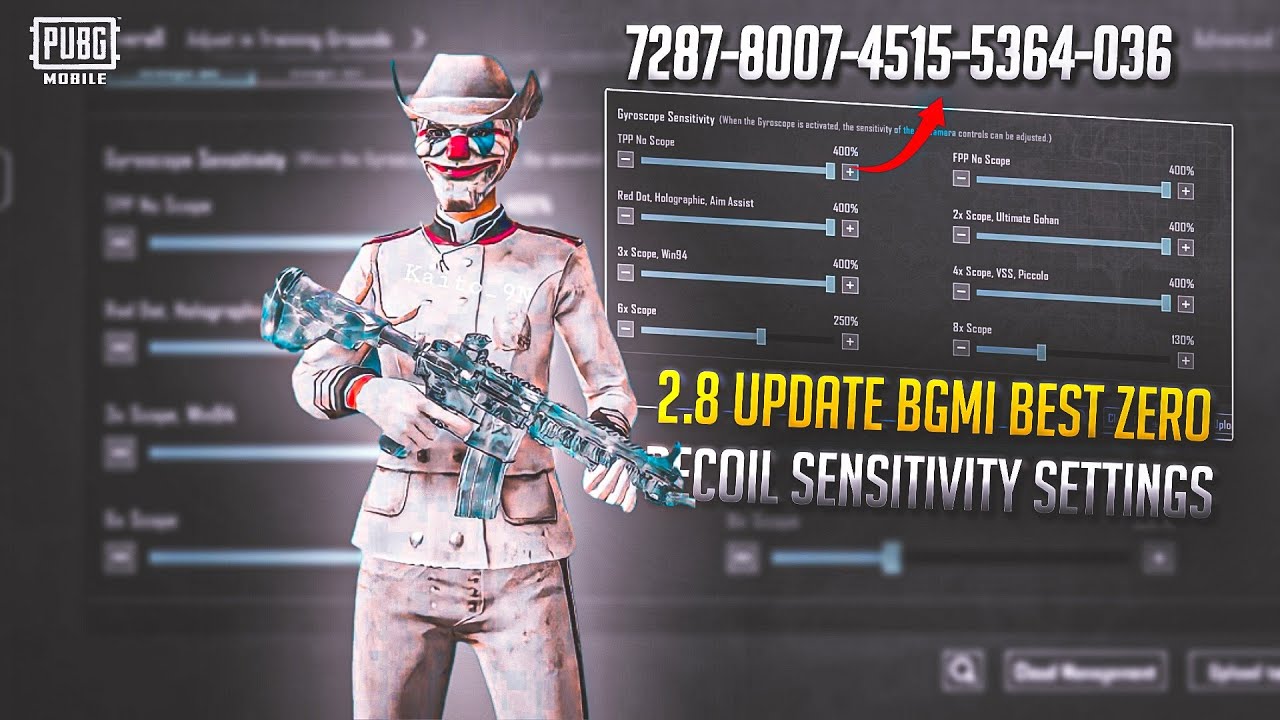 2.8 UPDATE BGMI BEST🔥Sensitivity Settings Bgmi Sensitivity Code Zero ...