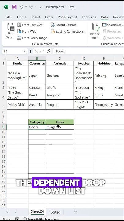Dependent Drop down Lists in Excel‼️ #excel #exceltips #exceltutorial - YouTube