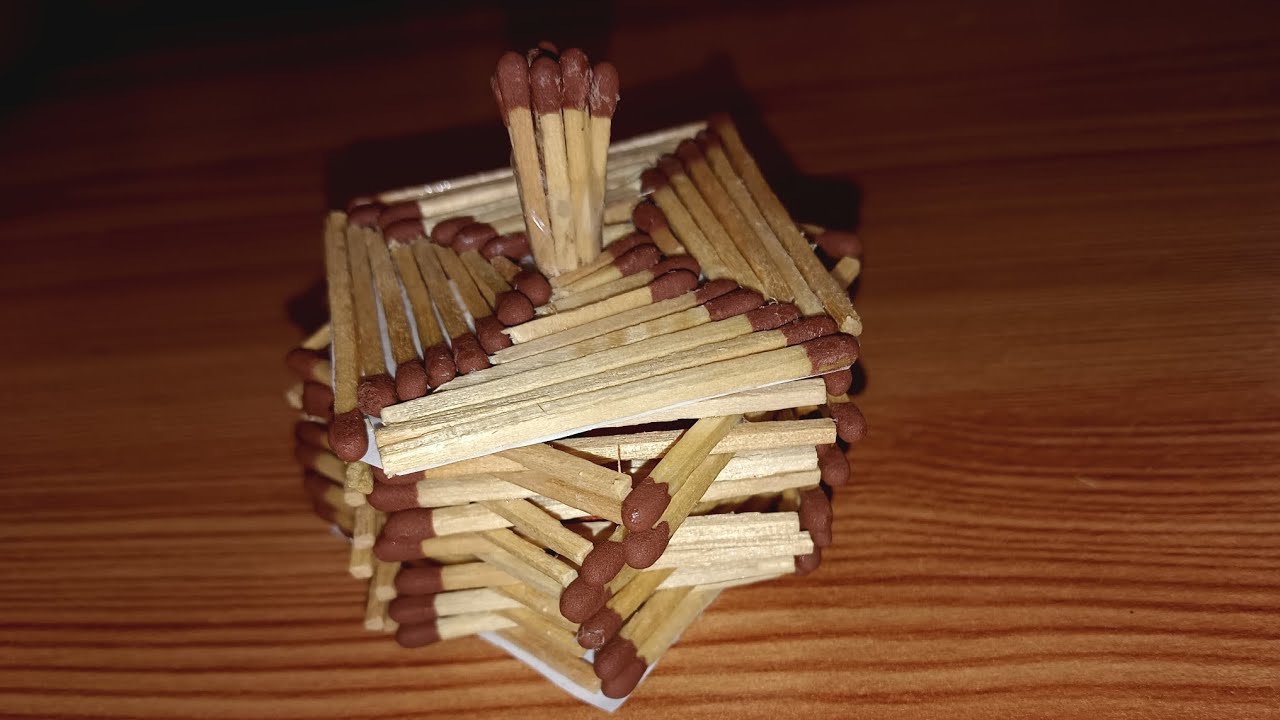 Matchstick Craft. How to make matchstick craft. Matchstick Craft box ...