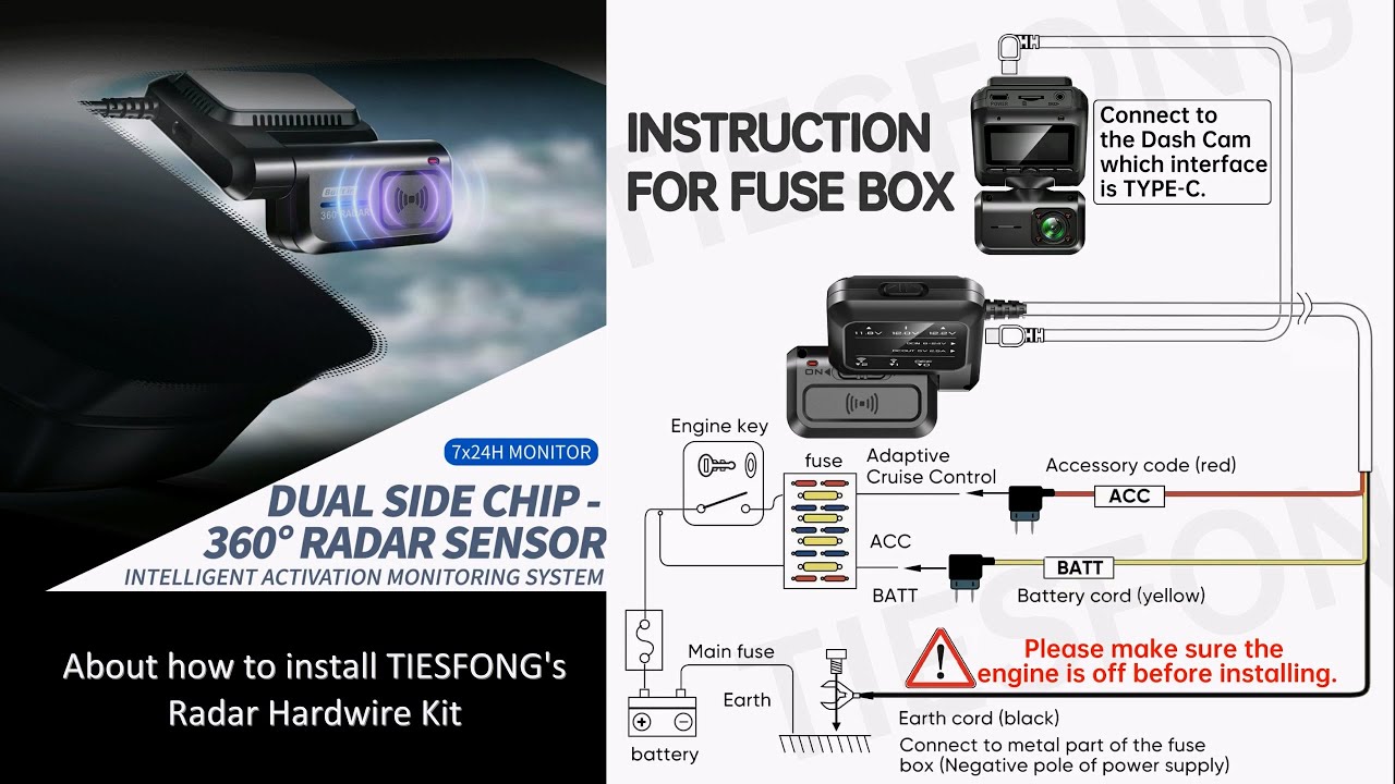 About 360° Radar & Hardwire Kit (WB4) installation for TIESFONG’ Dash ...