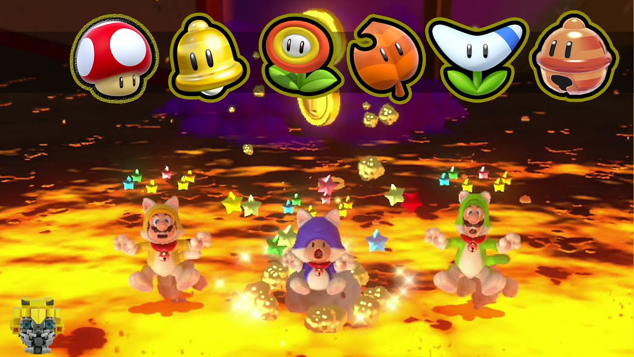 All Character Power Up Suits Falling in Lava - Super Mario 3D World ...