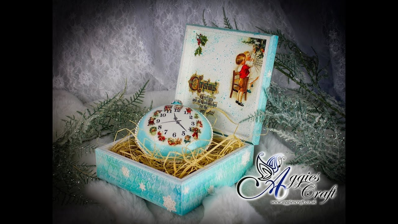 Decoupage Tutorial - Christmas set with Clock 2020 - DIY - YouTube
