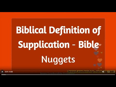 Bible Definition of Supplication - YouTube