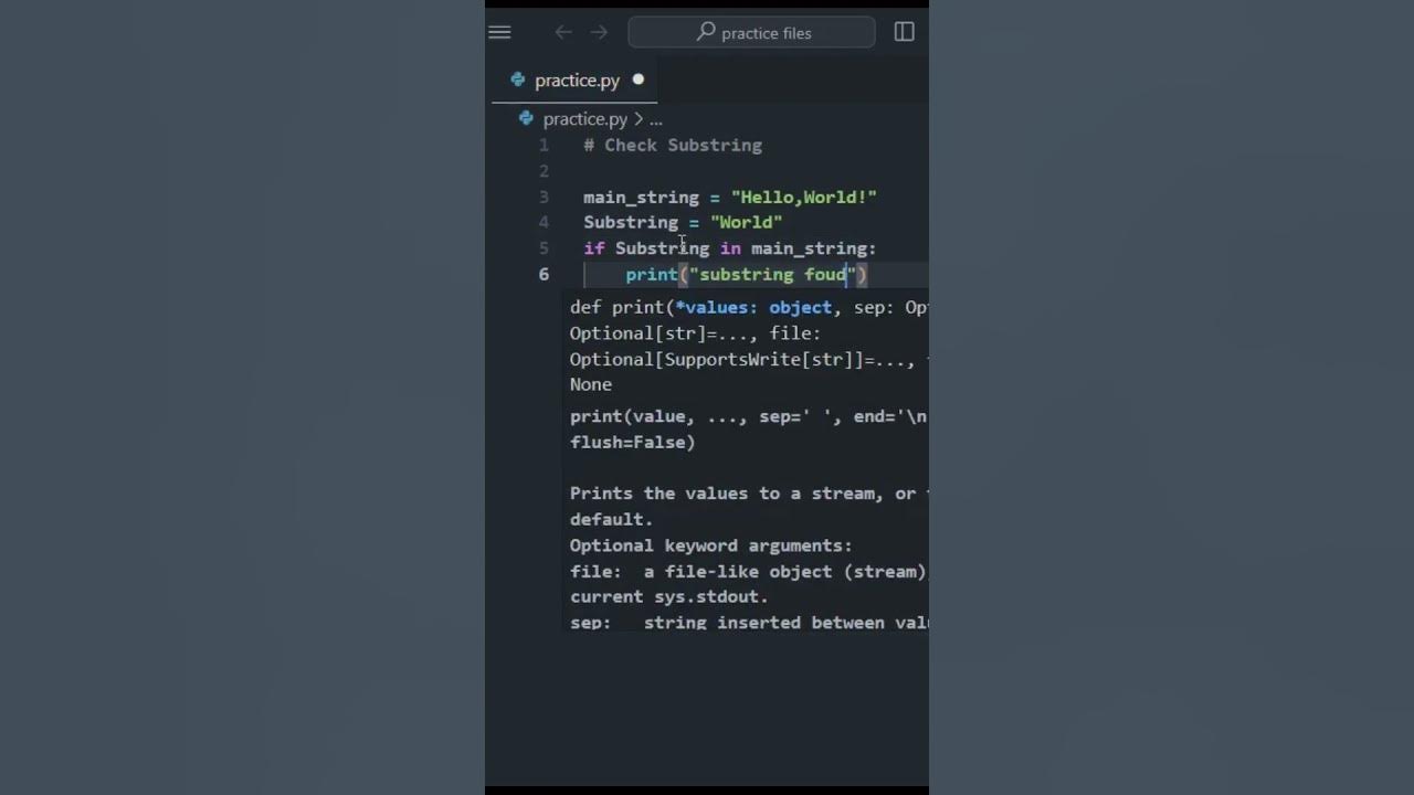 Check Substring Python Coding Programming Learnpython Pythonforbeginners Youtube