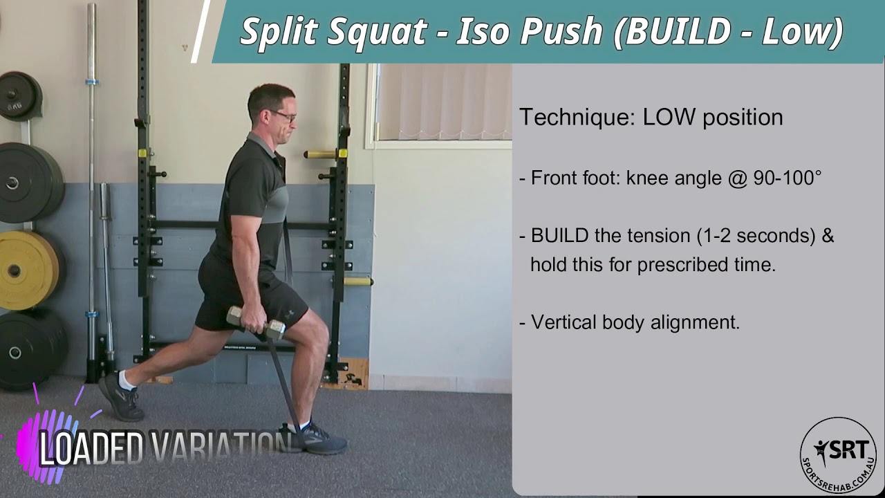 Split Squat - Iso Push (BUILD - Low) - YouTube