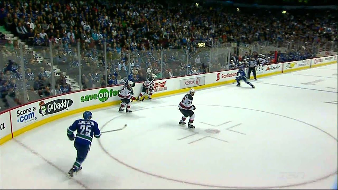Canucks Vs Devils Mike Santorelli 3-2 OT Goal! 10/08/13 [HD] - YouTube