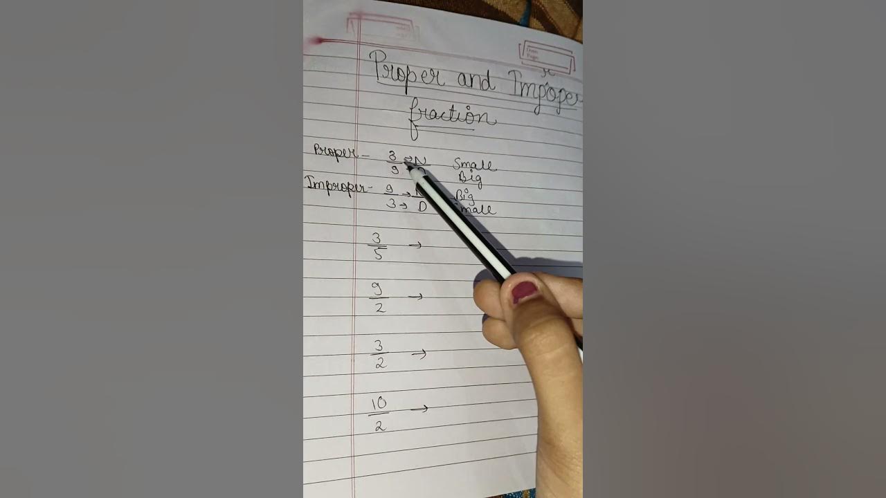 Difference between proper and improper fraction - YouTube
