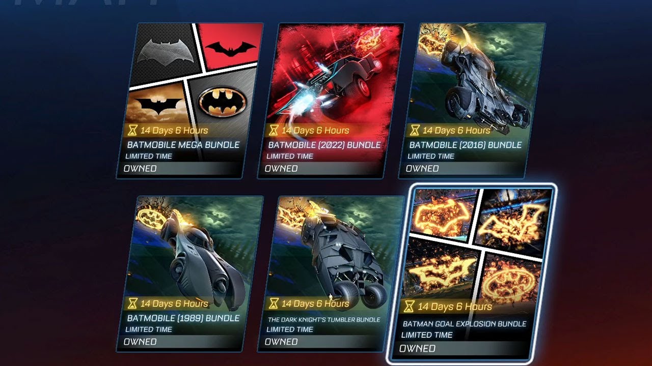 All Batmobile Bundles Are Back In The Item Shop! - Rocket League Update ...
