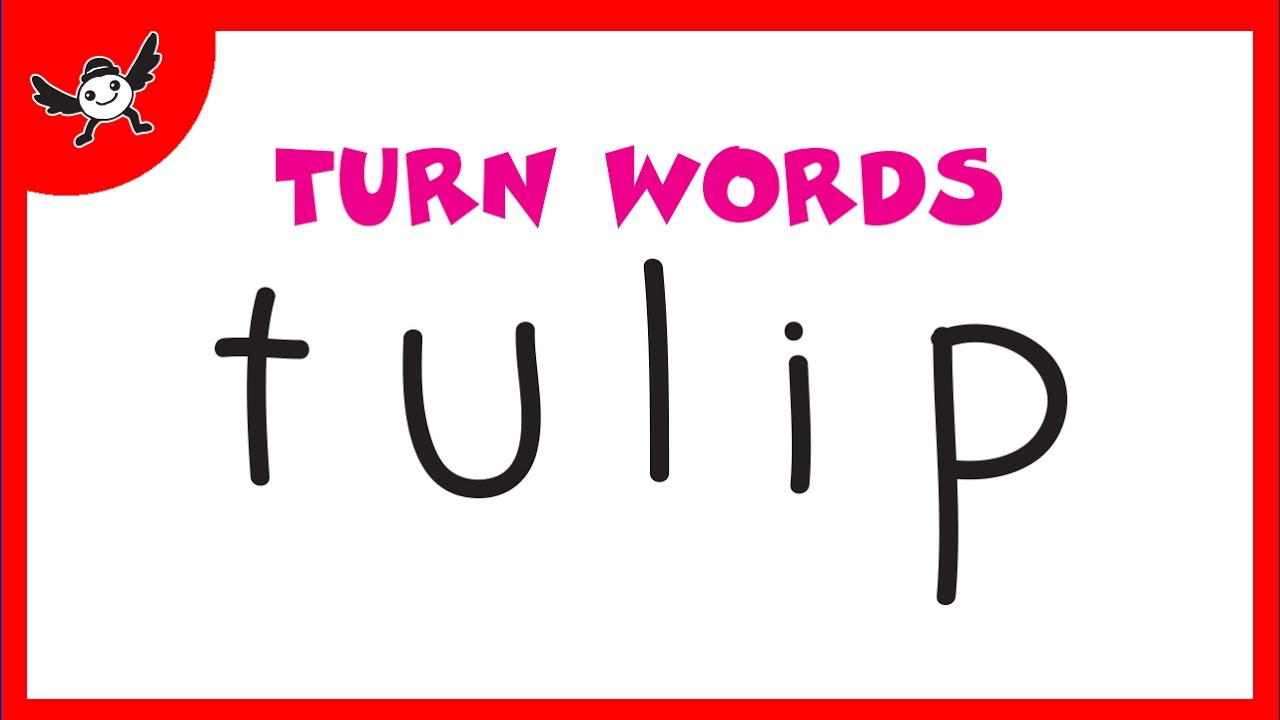 How To Turn Words TULIP into A Cartoon Tulip Flower Step by Step - YouTube
