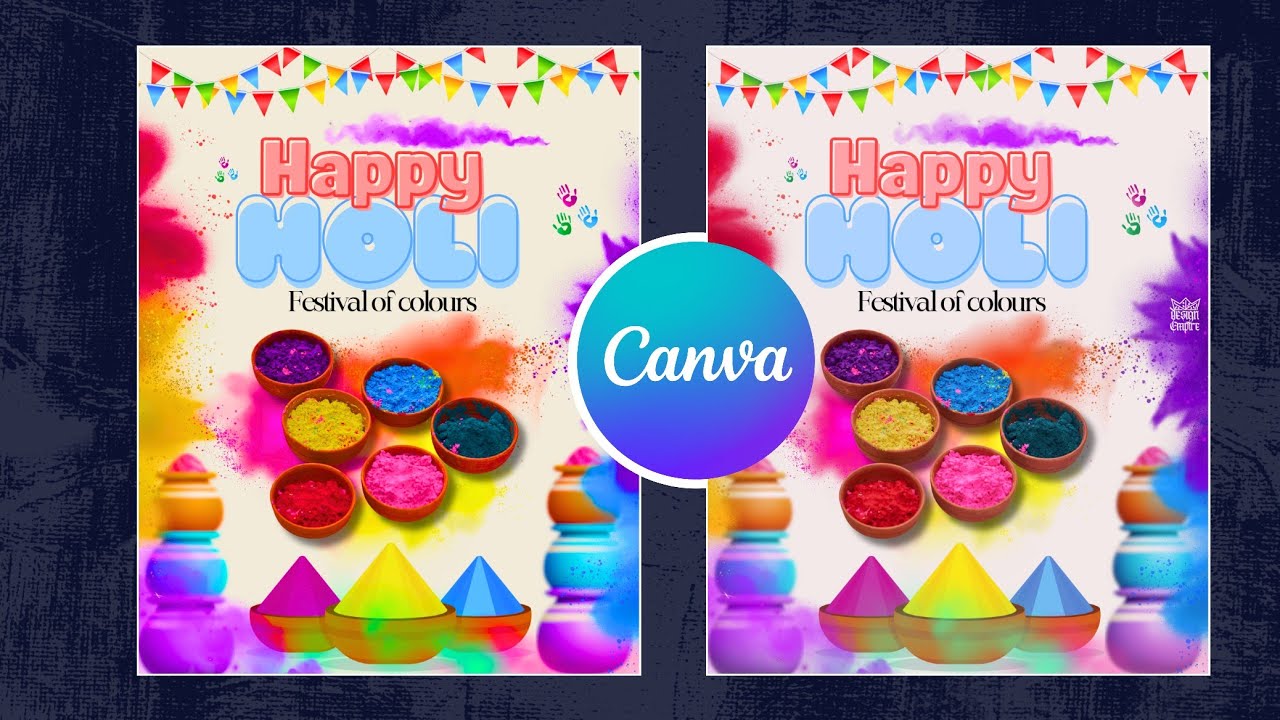 Holi Poster design in Canva tutorial - YouTube