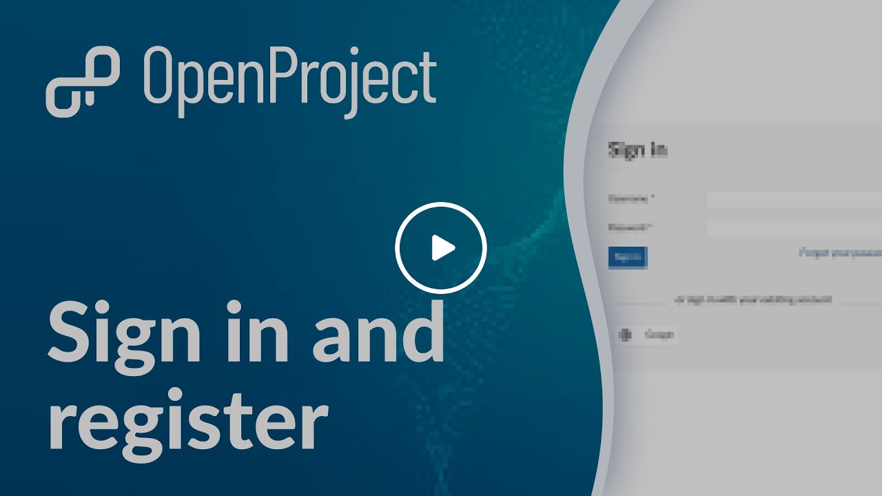 OpenProject Sign in and Registration (2020) - YouTube