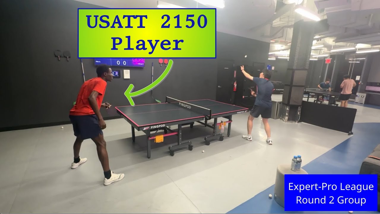 [table tennis] Expert-Pro League: full match vs Allan (~2150 USATT) 09 ...