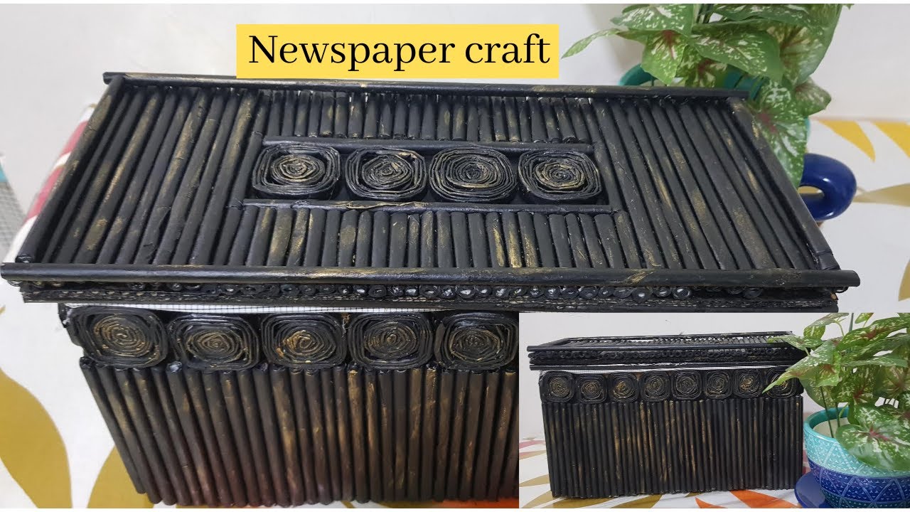 News paper craft, news paper BASKET idea, news paper box. - YouTube
