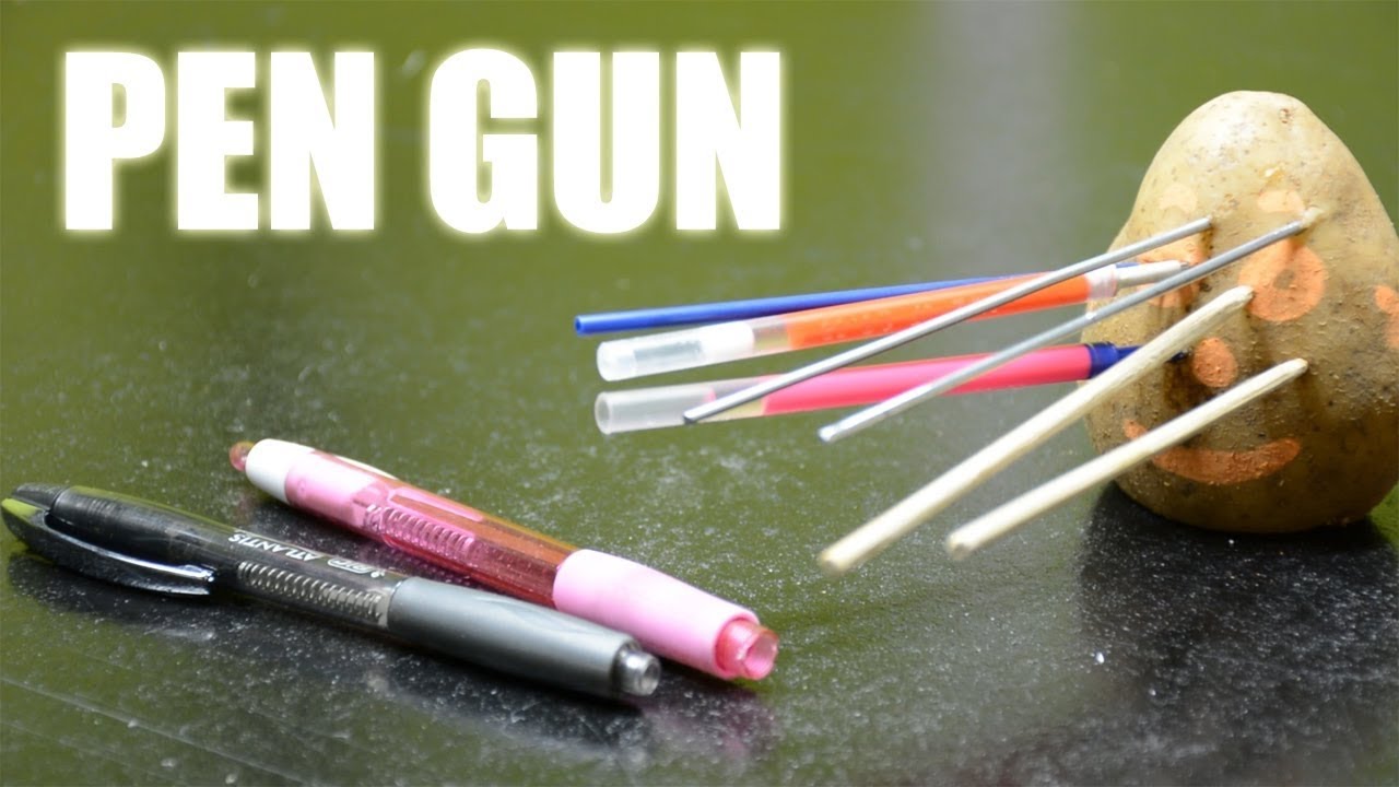 HOMEMADE PEN SHOOTER MADE OUT OF HOUSEHOLD ITEMS!!!!!!!(Is Shot) - YouTube