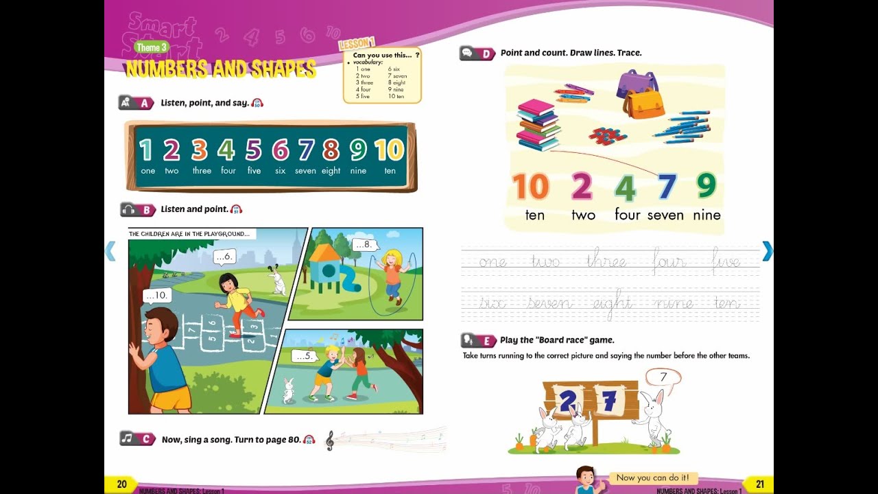 Smart Start 1 Student Book, Theme 3: Numbers and Shapes, Lesson 1 - YouTube