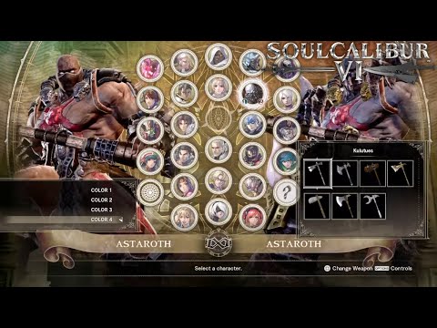 SOUL CALIBUR 6 All Characters Color Costume & Weapon ( Including Season ...
