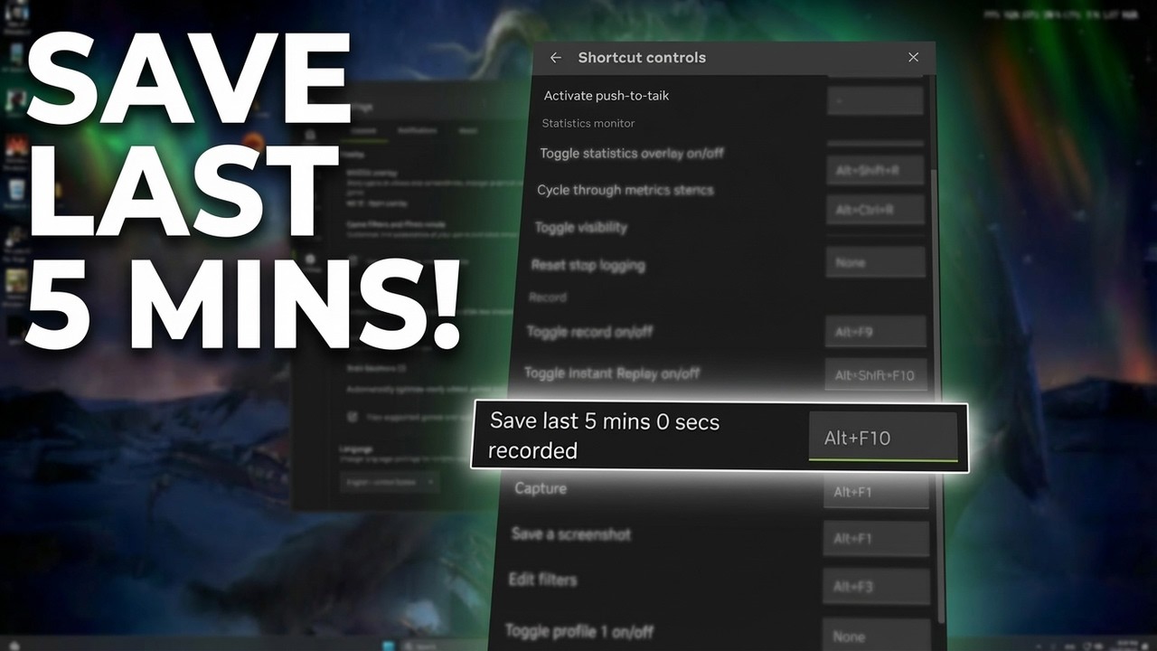 How to Save Last 5 Minutes Video On Nvidia Overlay - YouTube