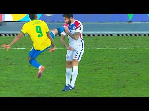 غابرييل جيسوس بطاقة حمراء ضد تشيلي و الإصابة الخطيرة التي تعرض لها لاعب الشيلي 💔💔