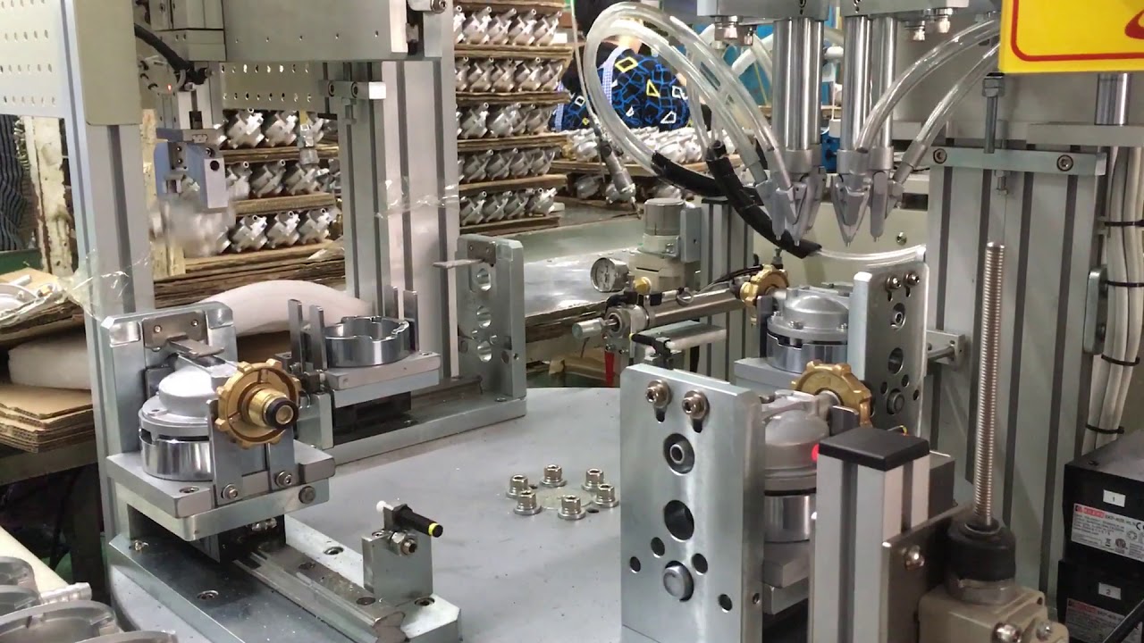 LPG regulator assembly line. - YouTube