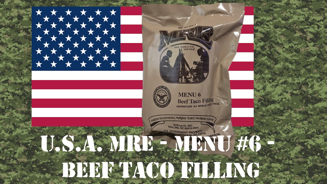 USA MRE Review - Menu #6 - Beef Taco Filling - YouTube