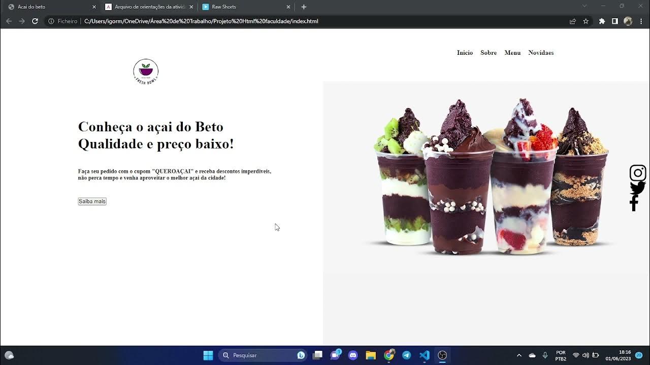 trabalho html css - YouTube