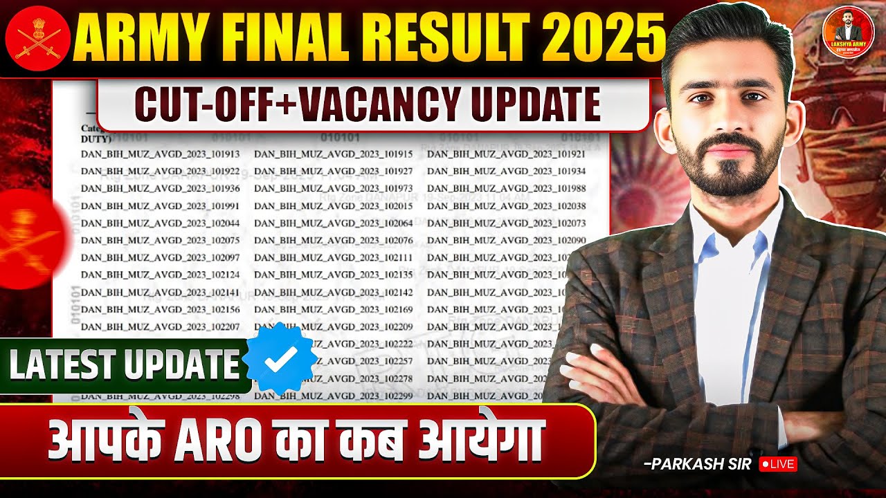 Big Update || Indian Army Result 2025 || Army Final Result cut off 2025 ...
