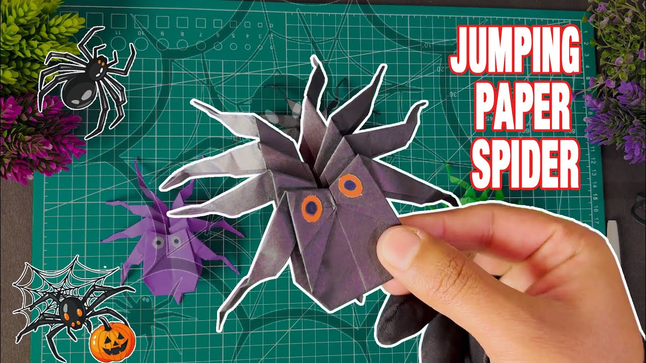 PAPER SPIDER // HOW TO MAKE PAPER SPIDER // JUMPING SPIDER - YouTube