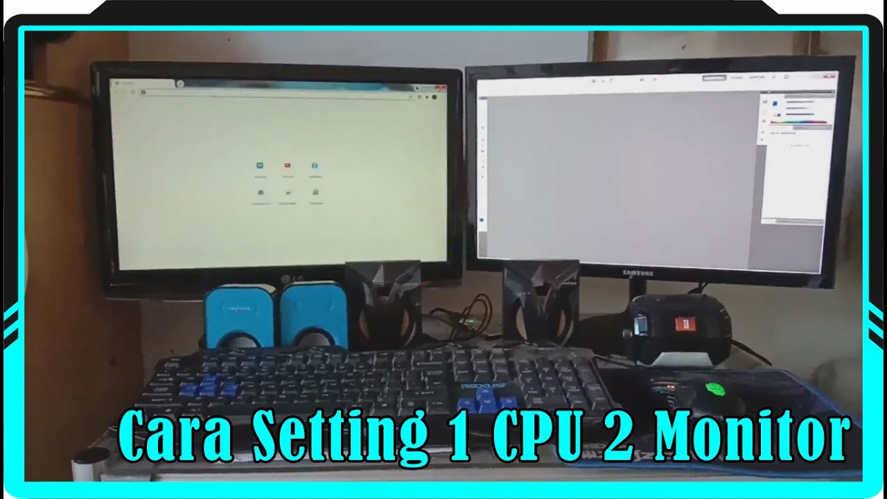 Cara Setting 1 CPU 2 Monitor, Kerja Jadi Lebih Mudah - YouTube