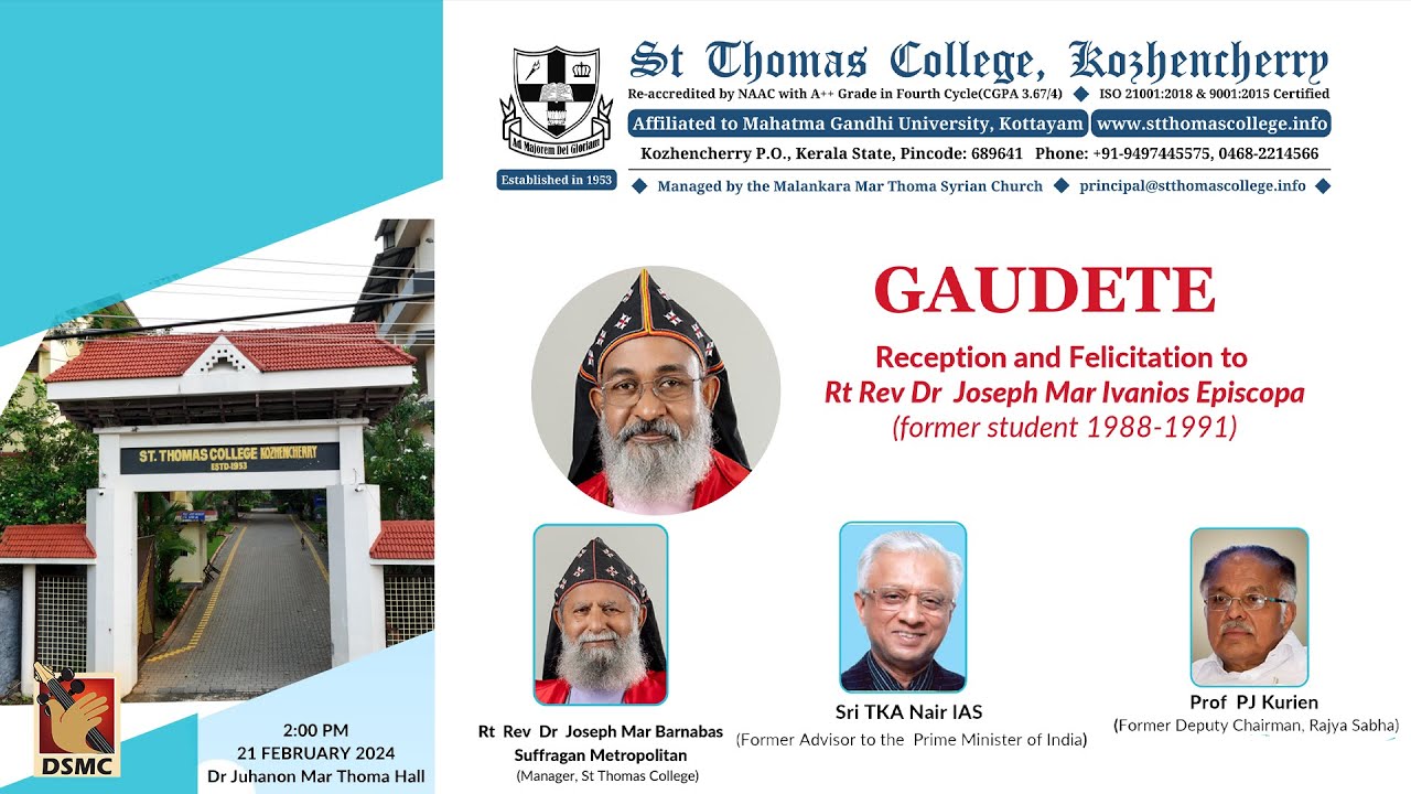 GAUDETE - FELICITATION TO RT REV DR JOSEPH MAR IVANIOS EPISCOPA | ST ...
