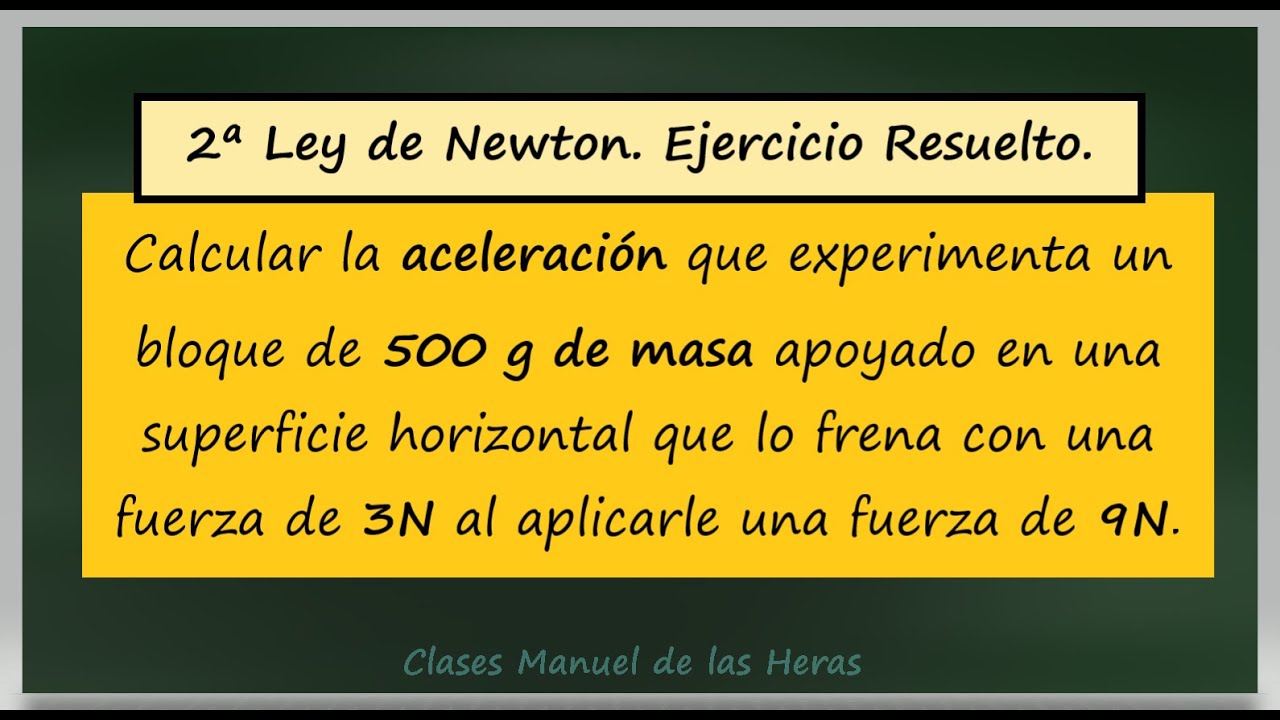 Segunda Ley de Newton. Calcular Aceleración. Ejercicio Resuelto. MUY ...