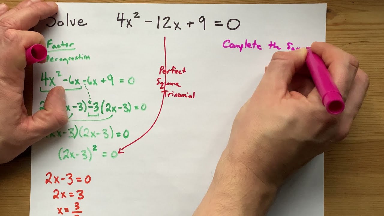 Solve 4x 2 12x 9 0 Factoring Example YouTube Solve 4x 2 12x 9 0 Factoring Example YouTube